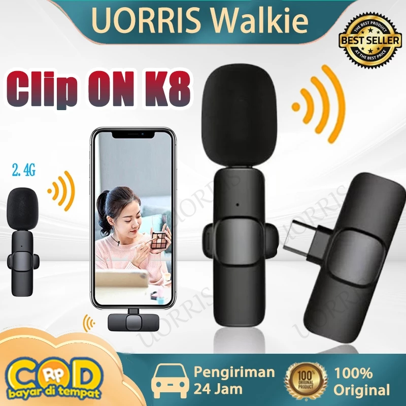 Jual Mic Clip ON Wireless K8 Microphone Mic Clip On Youtuber Wireless USB/Mic Youtuber Bluetooth ...