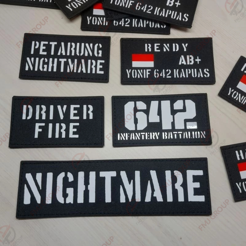 Jual Custom Nametag Patch Laser Papan Nama Custom Logo design bebas ...