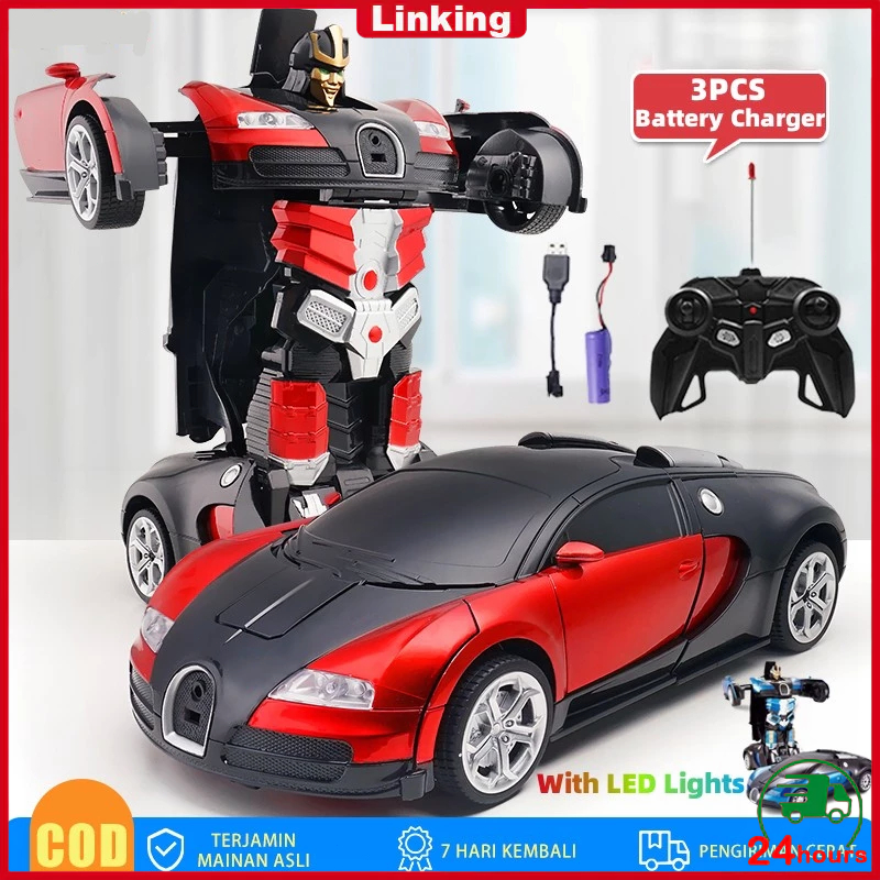 Jual RC TRANSFORMER 1 : 18 MOBIL REMOT JADI ROBOT BATERAI CAS / RC ...