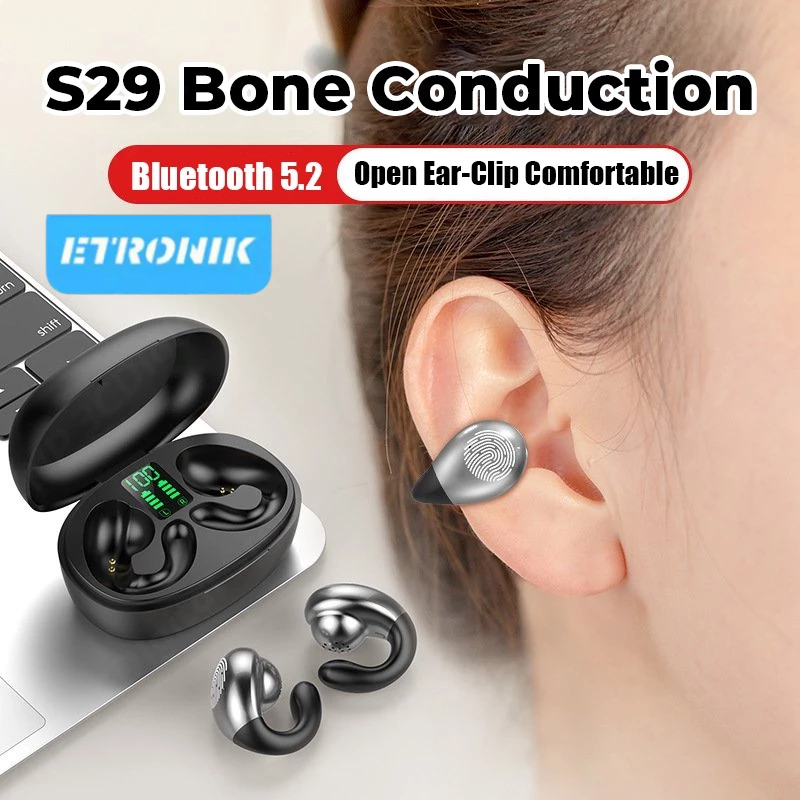 Jual COD S29 TWS Ambie Suara Konduksi Tulang Bluetooth 5.2 Earphone Nirkabel Headphone Ear-Clip ...