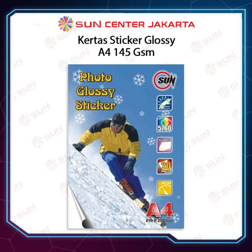 Jual Kertas Foto Sticker A4/F4 - SUN NG Glossy Photo Sticker Ultra Thin ...