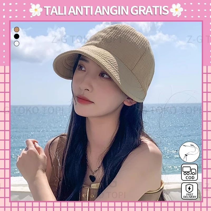 Jual topi wanita topi pantai topi korean style topi anti uv wanita topi ...