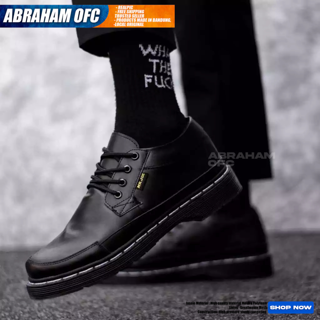 Jual Sepatu Pria Docmart Low Boot Casual Formal Hitam Abraham | Shopee ...