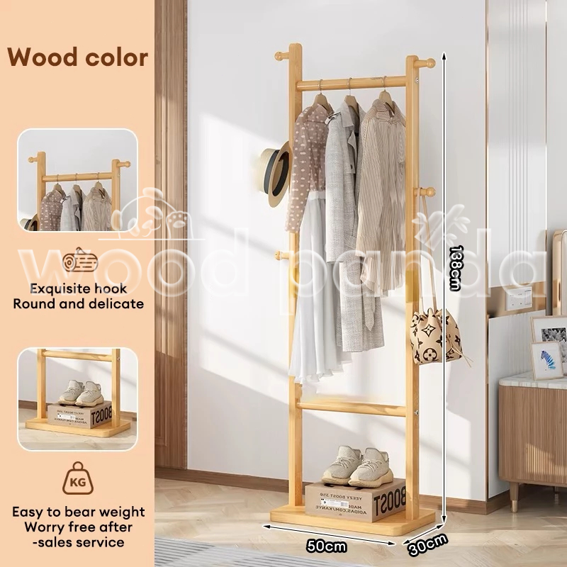 Jual Rak Gantungan Baju kayu Stand Hanger Double Rod Rak Gantung Baju ...