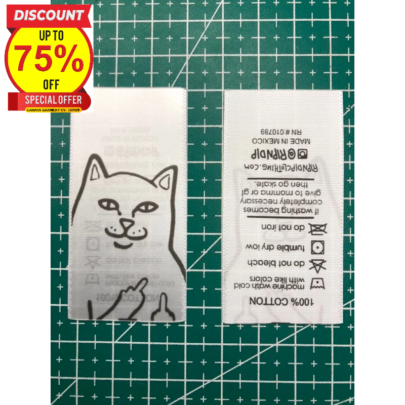 Jual RIPNDIP TAG LABEL WASH CETAK 2SISI TIMBAL BALIK SUPER PREMIUM CO ...