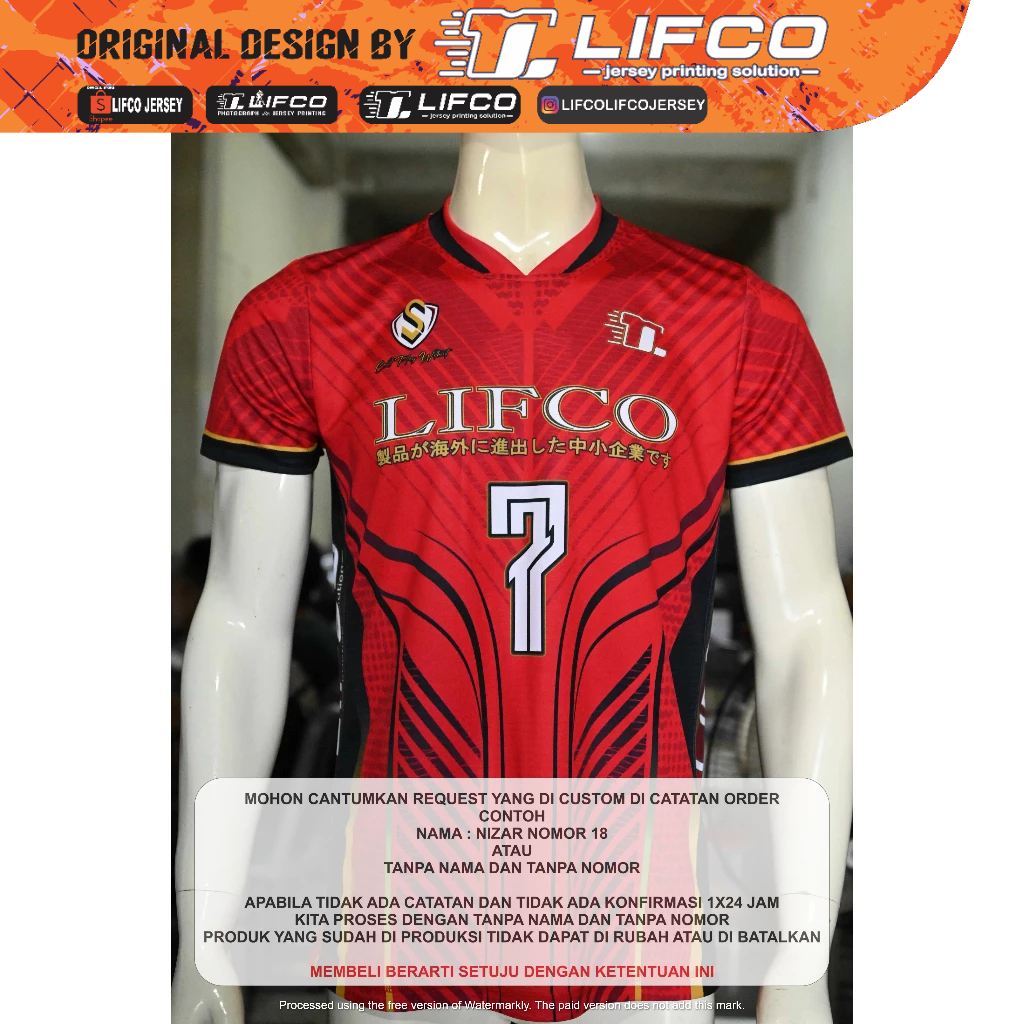 Jual CUSTOM ORIGINAL JERSEY LIFCO FRIENDLY | Shopee Indonesia