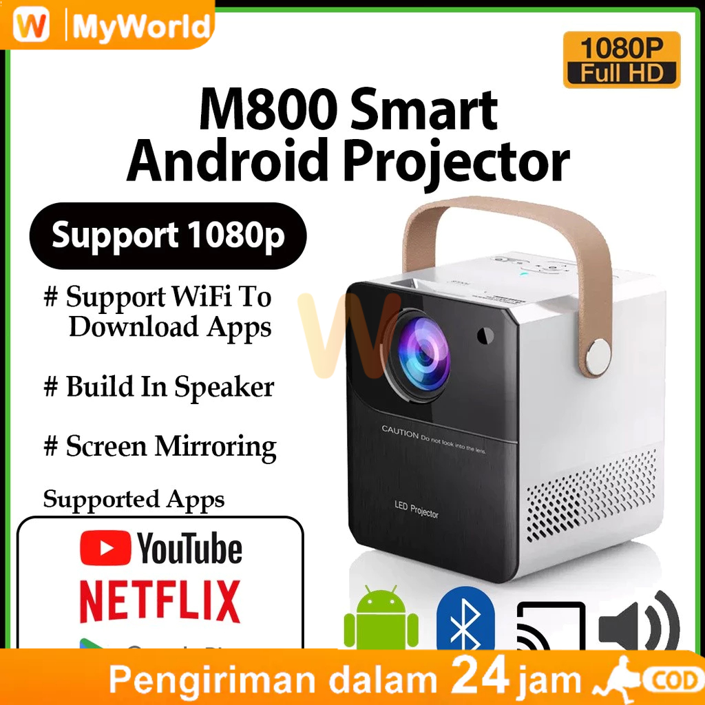 Jual proyektor mini HD Smart Ram 1gb Rom 32gb 8000 Lumens Projector ...