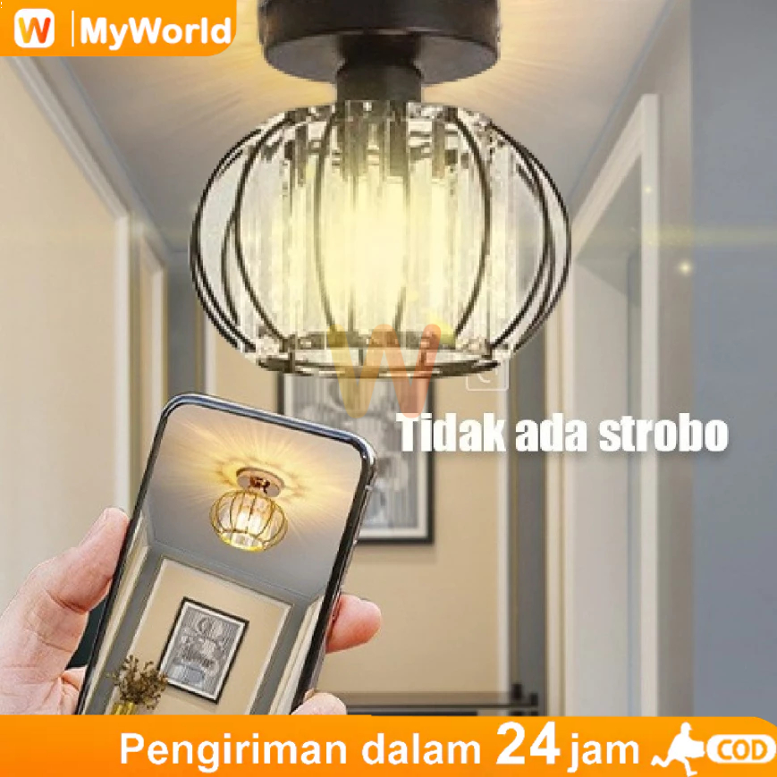 Jual 【COD】Lampu Plafon Gantung Kristal Minimalis 2 Model / Lampu ...