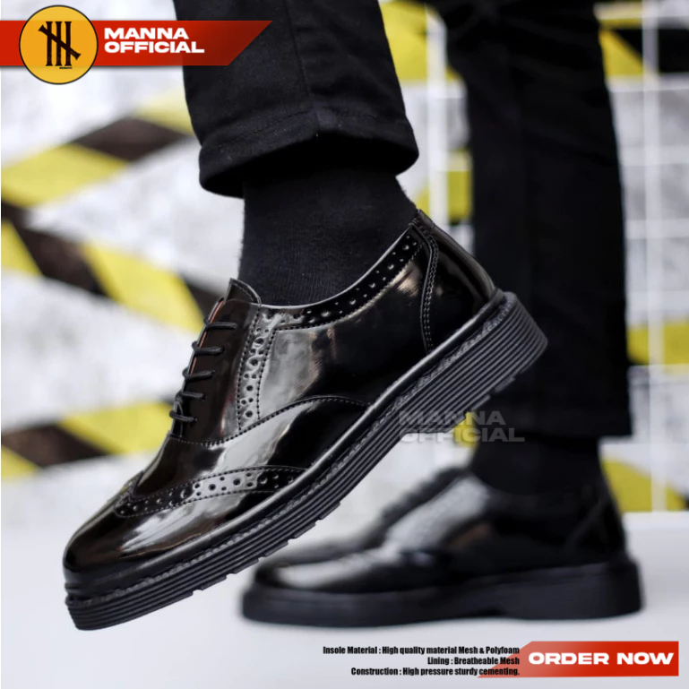 Jual Sepatu Pantofel Pdh Kerja Mengkilap Formal Hitam Pria | Shopee ...