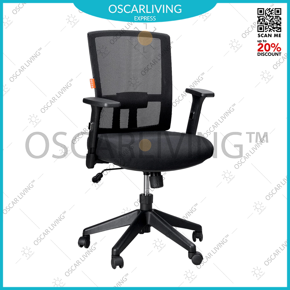 Jual Kursi Kerja Ecos SBM 9601 Fabric Hitam Khusus Jabodetabek | Shopee Indonesia