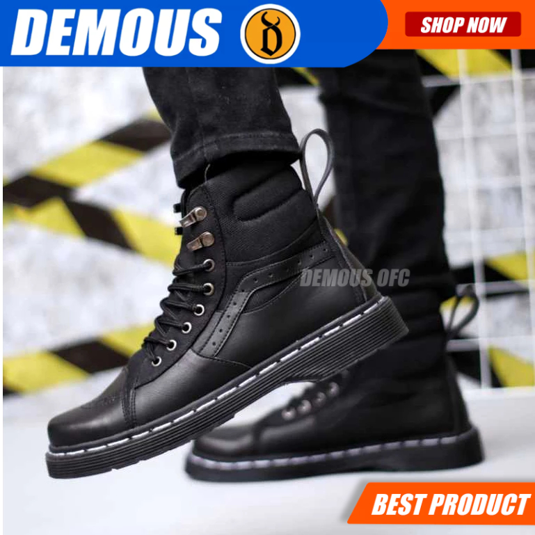 Jual DEMOUS QUARI - Sepatu Boots Docmart Pantofel Kerja Pria Hitam ...