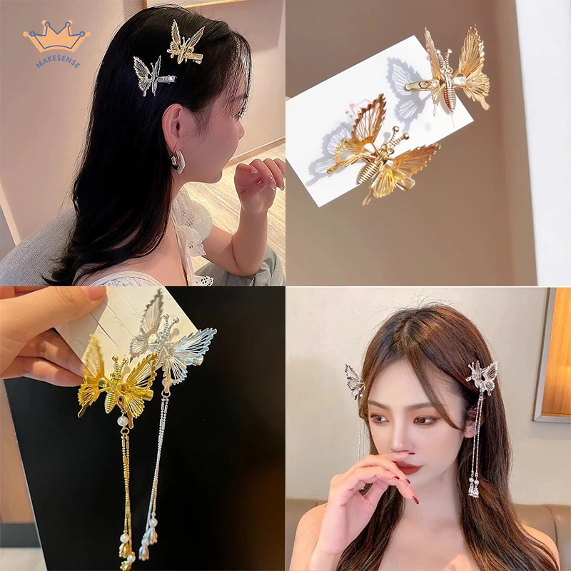 Jual COD⭐Jepit Rambut Kupu-kupu Bergerak Klip Rambut Kupu-kupu Bergerak ...
