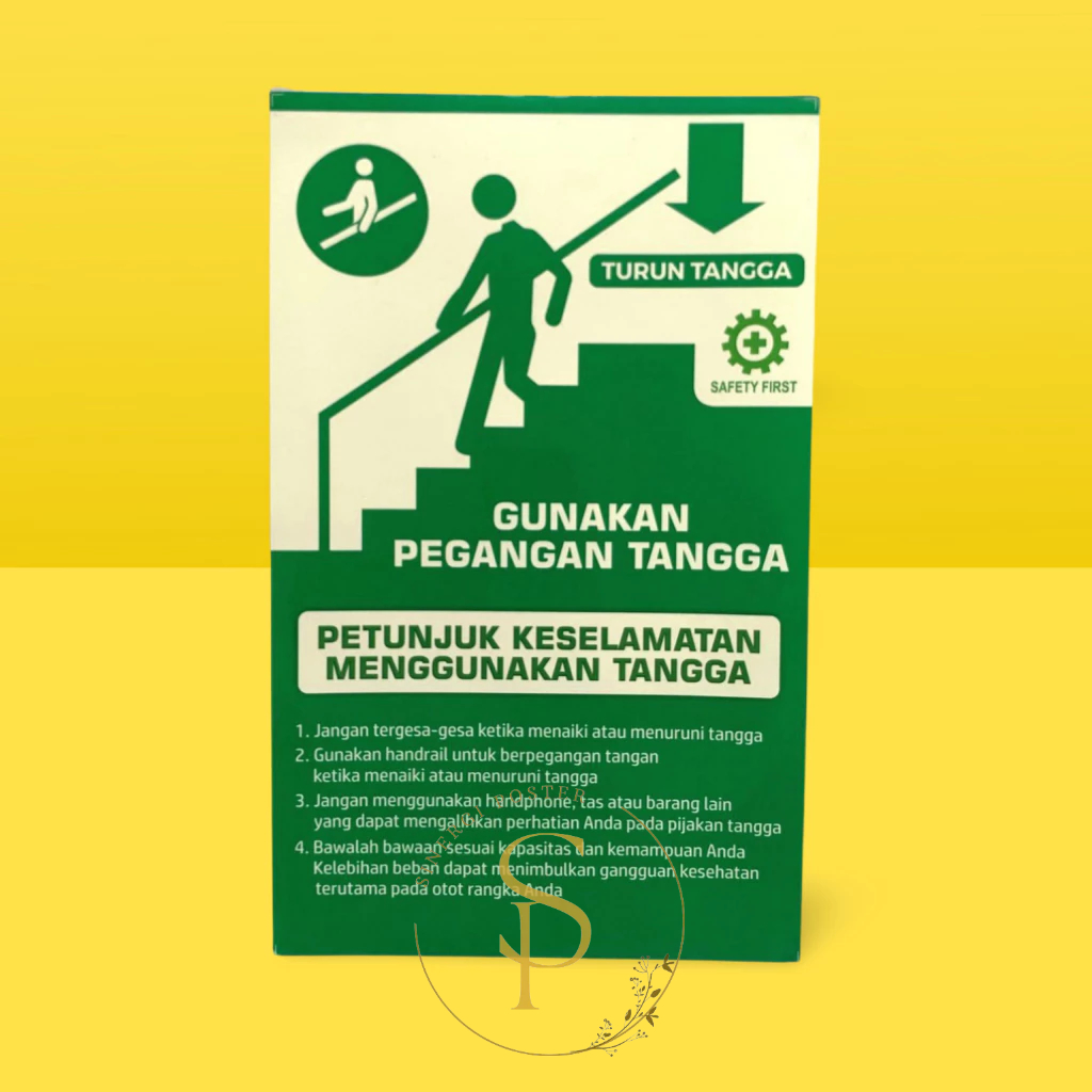 Jual Stiker Keselamatan Menggunakan Tangga 31x19 cm | Poster Stiker ...