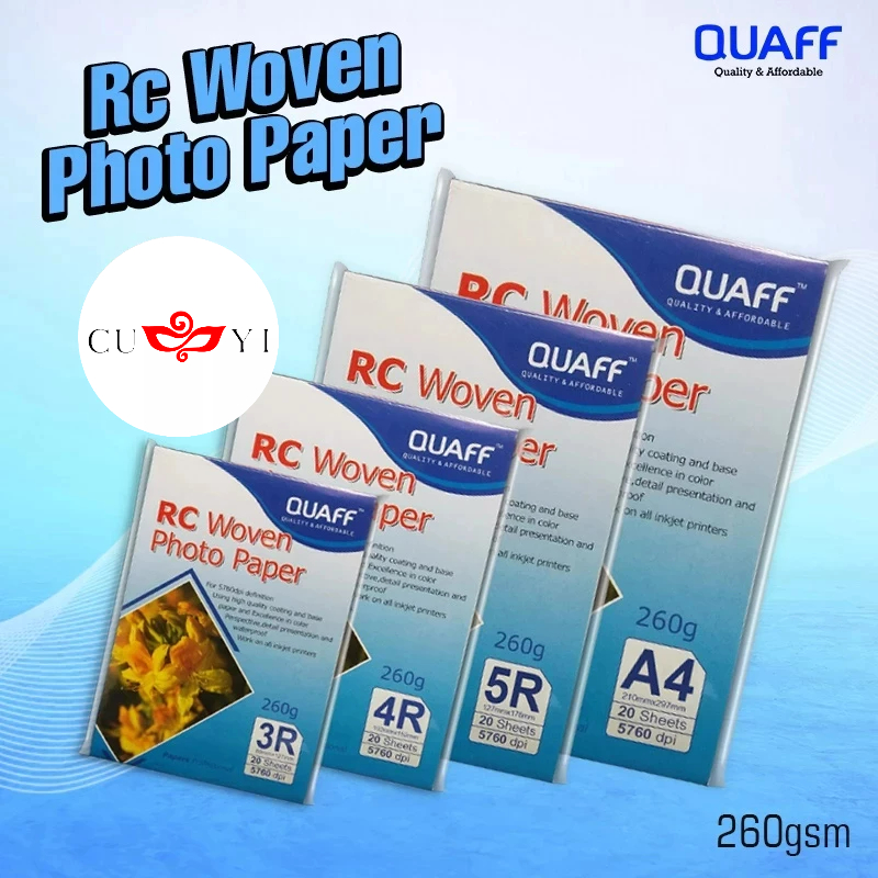 Jual CUYI KERTAS FOTO QUAFF A4/5R/4R/3R 20LEMBAR 260gsm UNTUK SEMUA ...