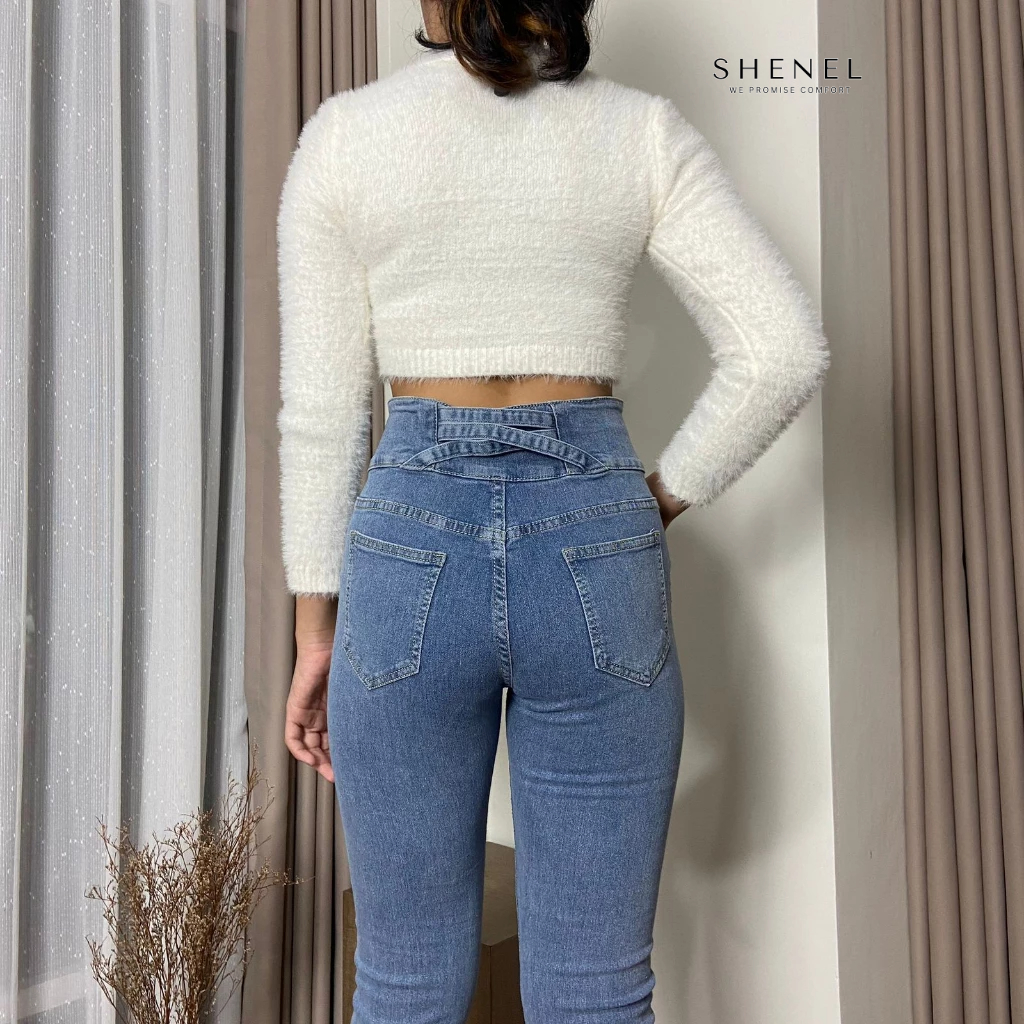 Jual Shenel | Jeans Highwaist Xena S02 Celana Jeans Wanita High Waist ...