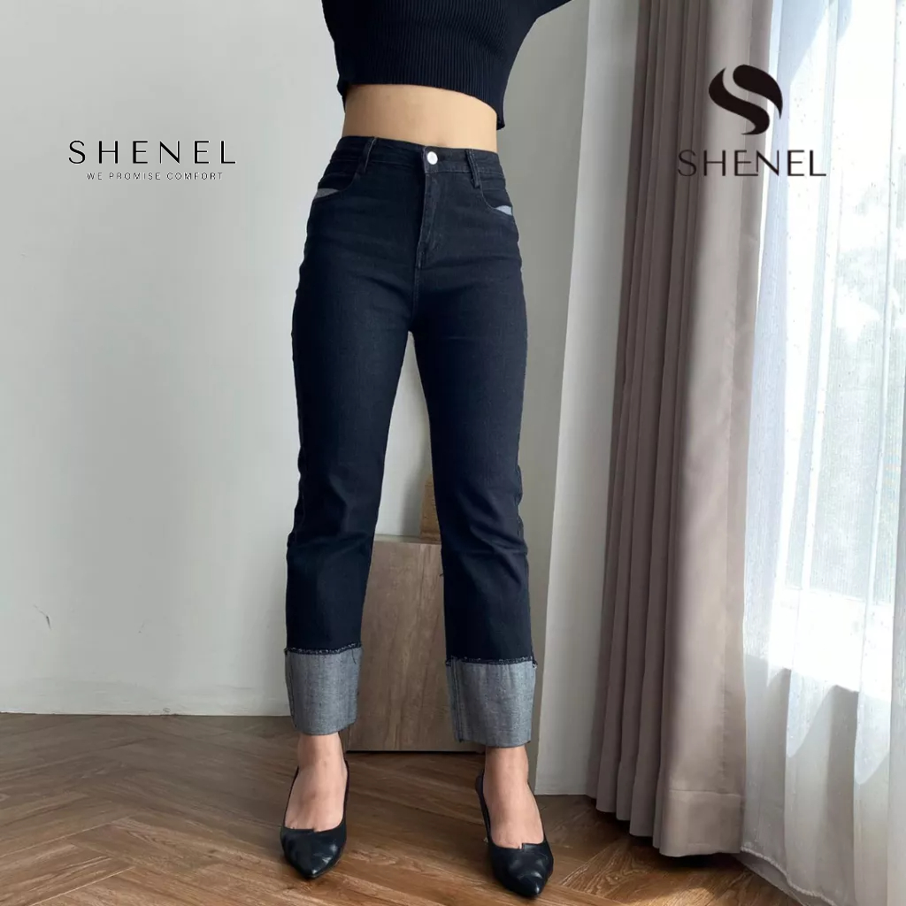 Jual Shenel | Hailey Jeans | Celana Jeans Wanita High Waist Kulot Jeans ...