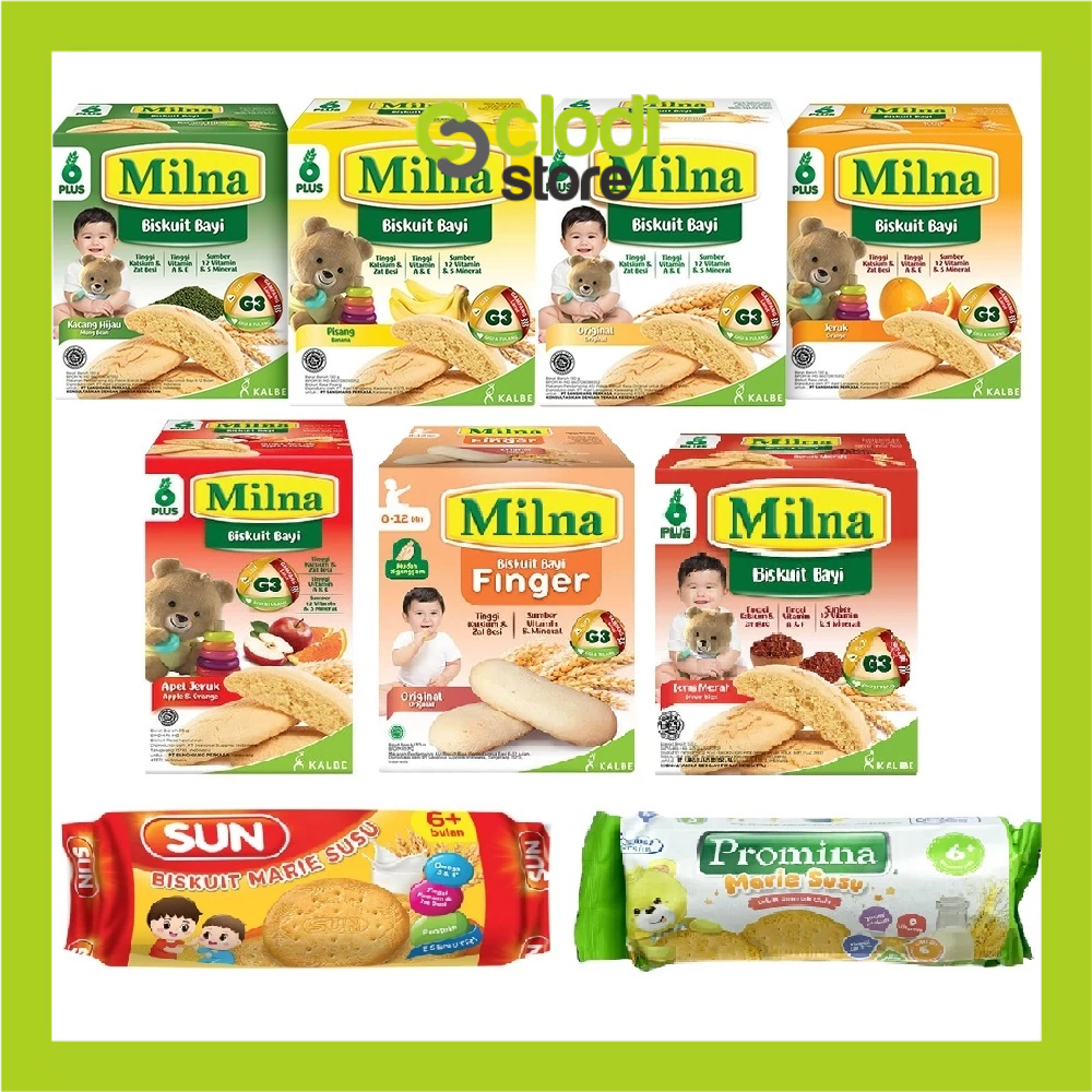 Jual Promina Biskuit Marie Roll Sun Milna susu 6mo+ Snack MPASI / Snack ...