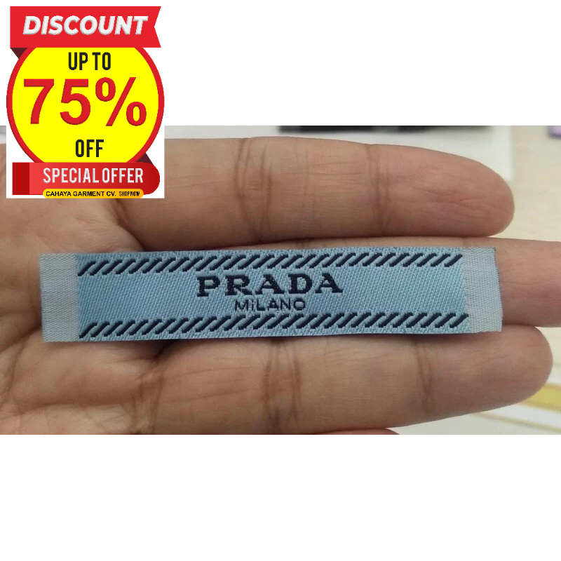 Jual PRADA LABEL SLIP RAJUT BORDIR WOVEN SUPER PREMIUM CO 1X DI KIRIM ...