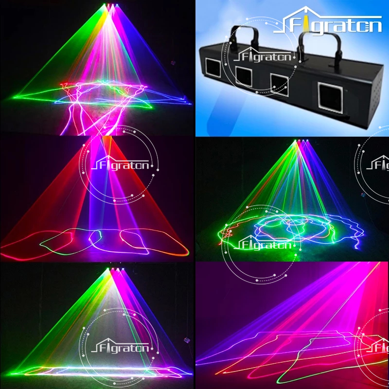 Jual Lampu Panggung Laser 4 Mata Laser Beam Lampu Disco Sorot Full ...