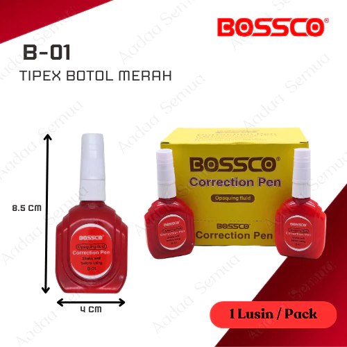 Jual BOSSCO Correction Pen / Tipe X / Tipe Ex / Tip Ex Merah Cair ...