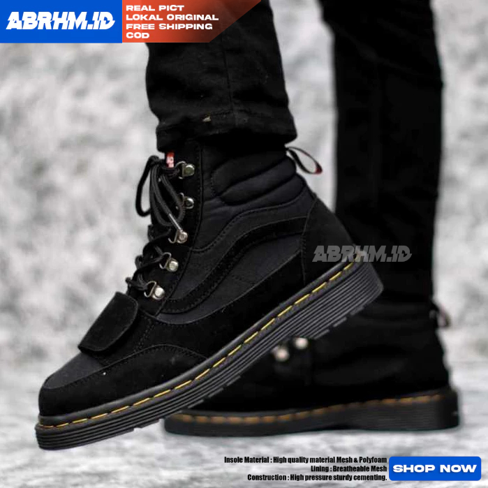 Jual ABRHM Sepatu Pantofel Formal Boots Docmart Hitam Kerja Pria ...