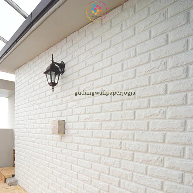 Jual WALLFOAM 3D 3MM 70 x 77 CM WALLPAPER STIKER FOAM PUTIH 3D BRICK ...