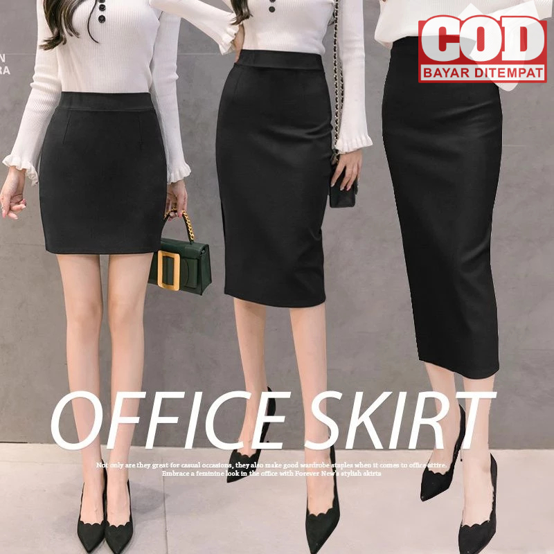 Jual Office Skirt Rok Kerja Wanita Panjang / Rok Formal Rempel Span ...