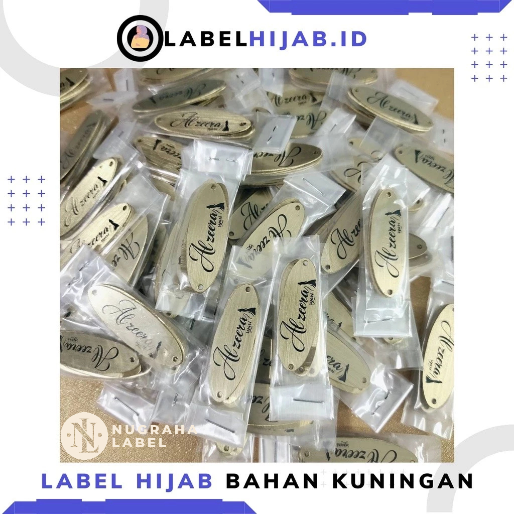 Jual LABEL HIJAB GOLD - BAHAN KUNINGAN Anti Karat FREE DESAIN CUSTOM ...