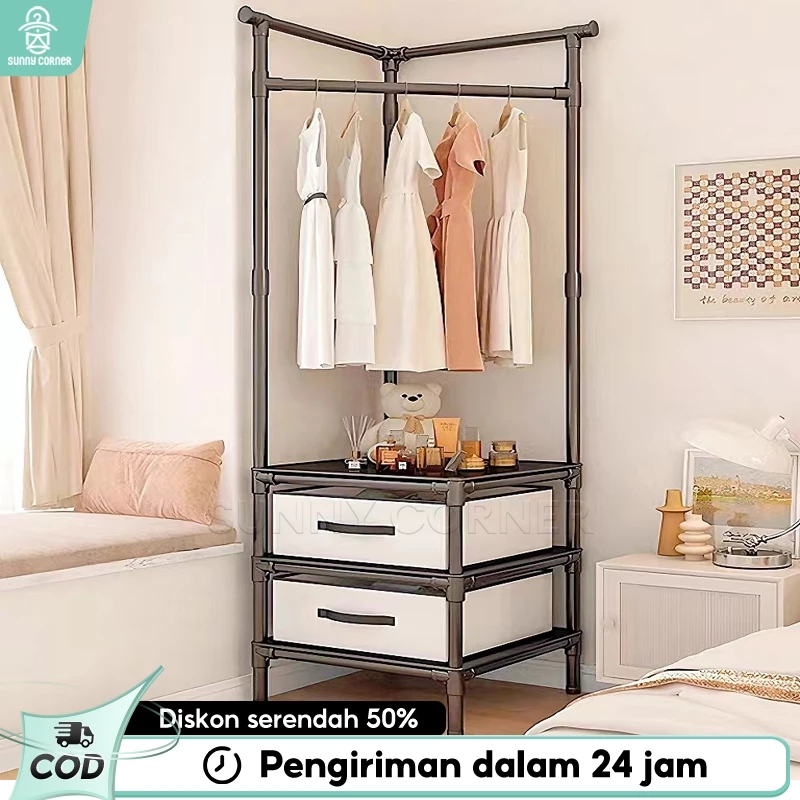 Jual Rak Gantungan Baju Sudut Topi Tas Rak Multifungsi Rak Hanger Rak ...