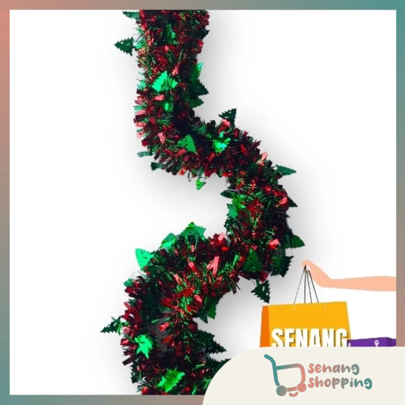 Jual SLINGER POHON NATAL GREEN KOMBINASI MERAH HIASAN RUMBAI NATAL ...