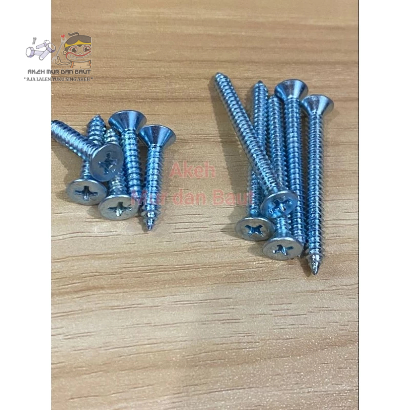 Jual Skrup Tapping Besi Putih FAB/JF / Sekrup Kepala FAB/JF 10 x 1 ...