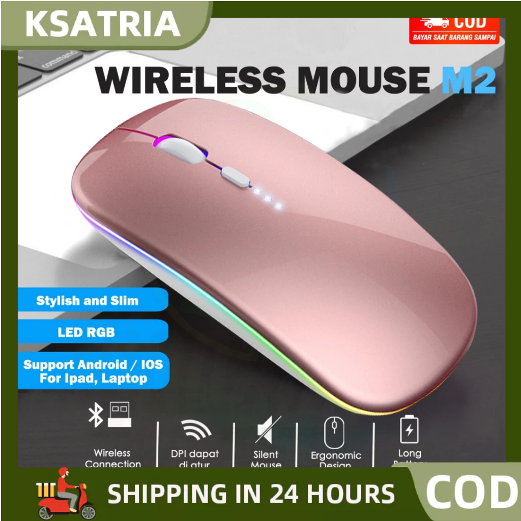 Jual Mouse Wireless Rechargeable Silent Click Slim 2.4G Portabel Slim ...