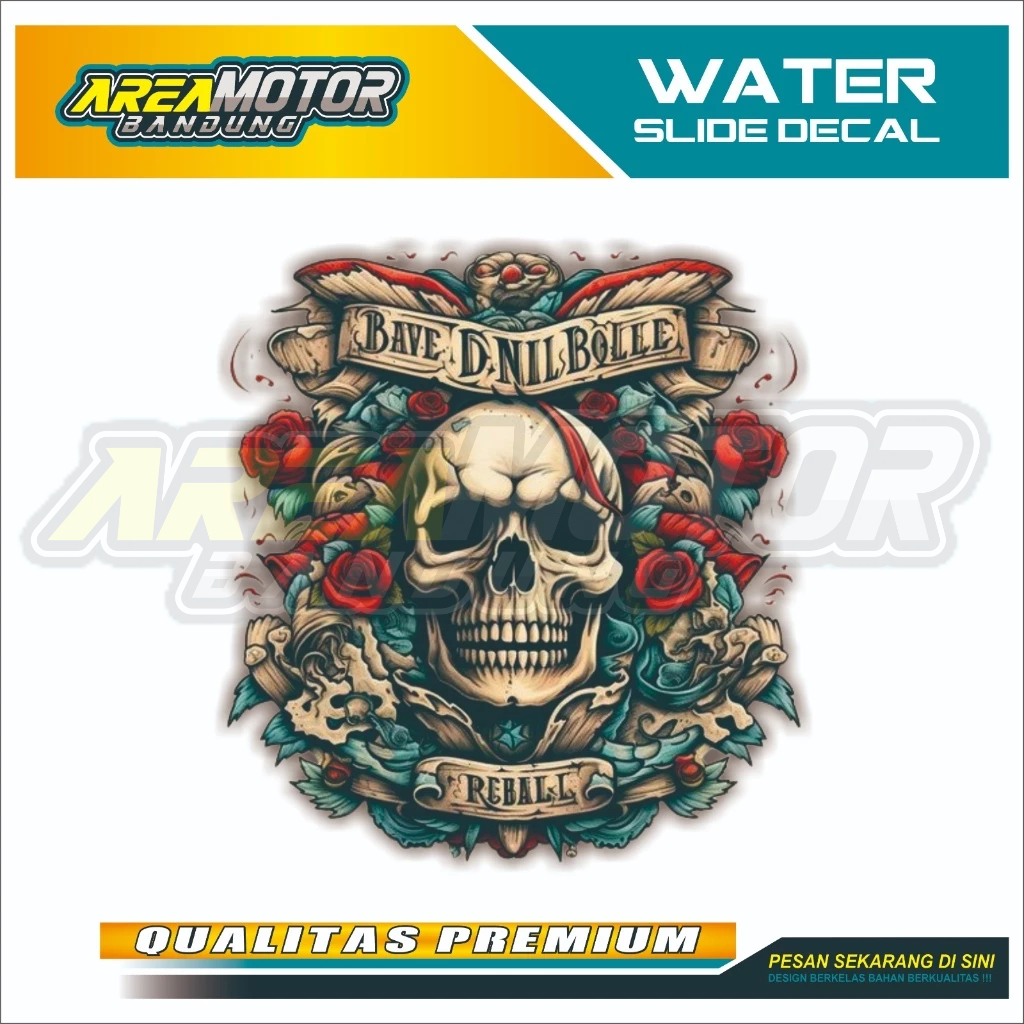 Jual TRANSPARAN WATER SLIDE DECAL TENGKORAK / TRANSPARAN WATER SLIDE ...