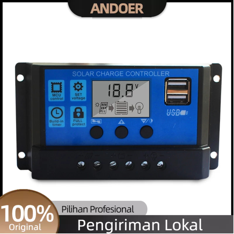Jual [LOKAL]Solar Charge Controller LCD LED Display Solar PWM 12V/24V 10A 20A 30A 40A 50A 60A ...