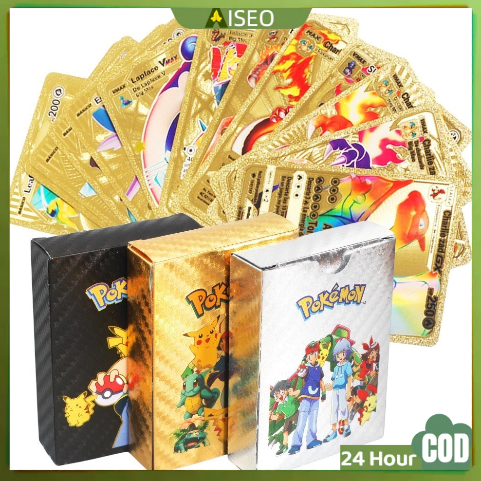 Jual 【Harga minimum】110 Pcs/55 Pcs /27 Pcs Kartu Pokemon /Black/ Gold Silver/ Pok Mon Charizard ...