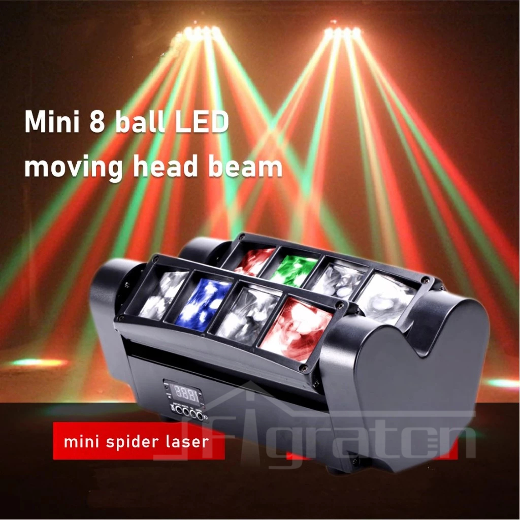 Jual mini spider 8 mata Lampu Disco mini 8eye FULLCOLOR light effect ...