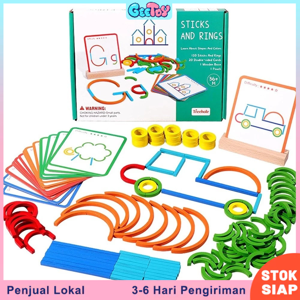 Jual Mainan Kayu Kreatif Stik Dan Cincin Puzzle Intelijen Permainan ...