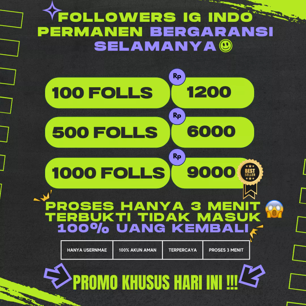 Jual FOLLOWES INDONESIA FOLOWERS FOLLOWERS FOLLOWER INDOENSIA PERMANEN ...