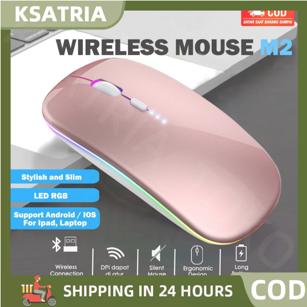 Jual Mouse Wireless Rechargeable Silent Click Slim 2.4G Portabel Slim ...
