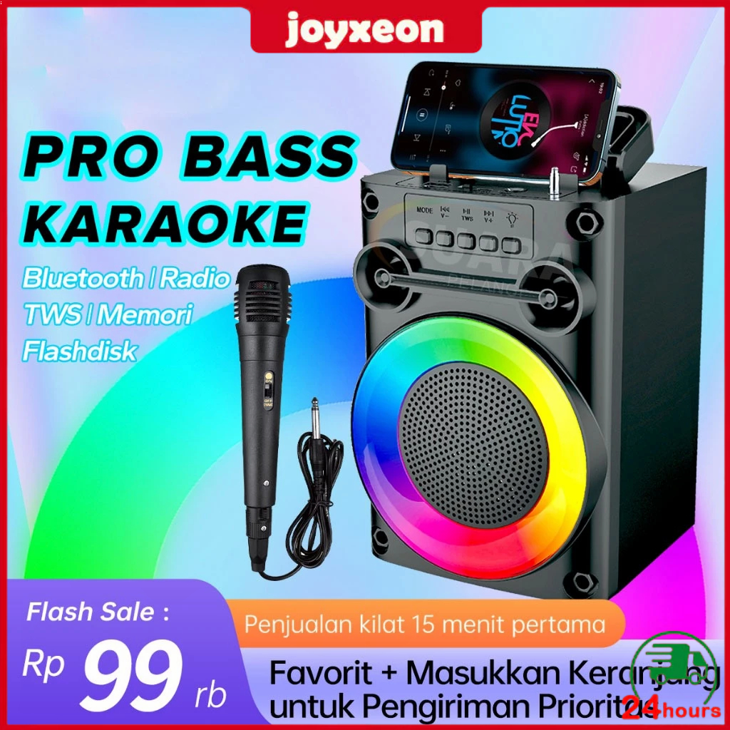Jual (COD 24H)Speaker Bluetooth Karaoke Protable Super Bass Polytron ...