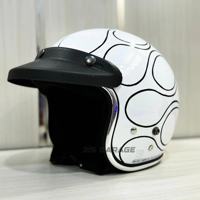 Jual HELM BOGO CUSTOM RETRO VESPA FLAME LIST CHROME MURAH | Shopee ...