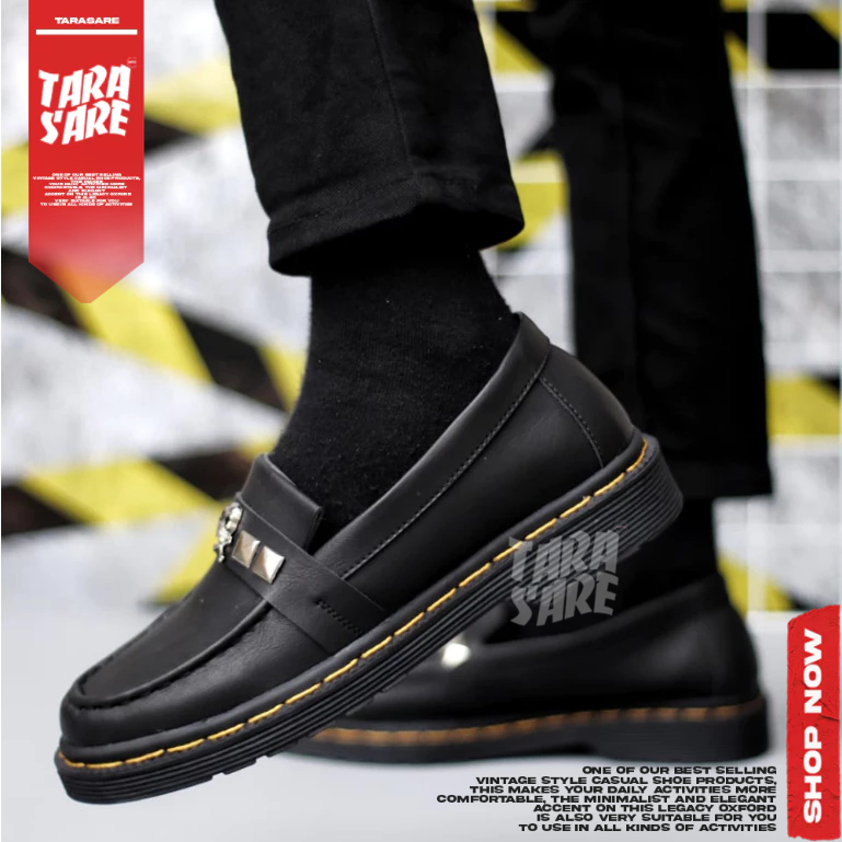 Jual CROMEE - Sepatu Docmart Loafers Hitam Pria | Shopee Indonesia