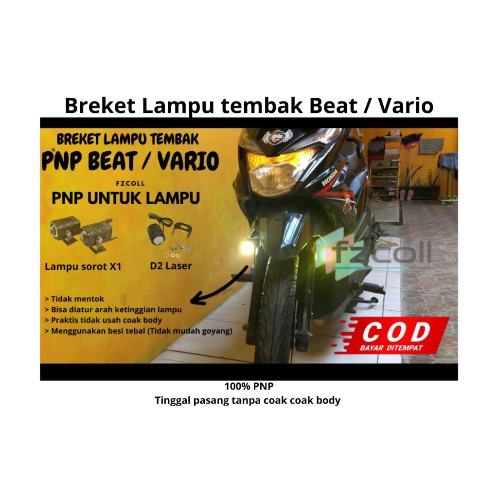 Jual Breket Lampu Tembak D2 Pro Laser Honda Beat Vario || Bracket Lampu ...