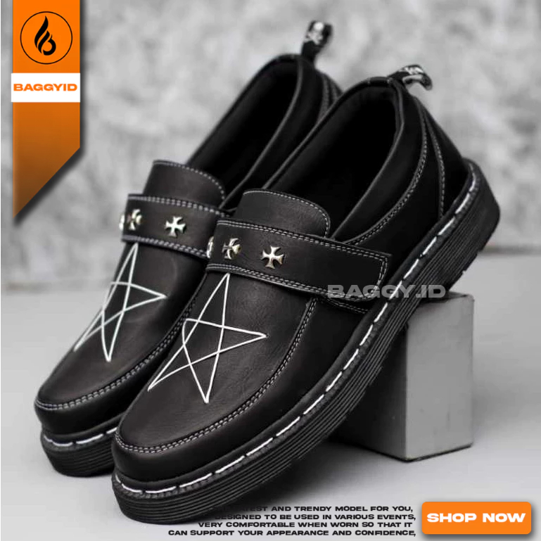Jual Sepatu Docmart Loafer Formal Pantofel Kerja Pria Hitam Bintang ...