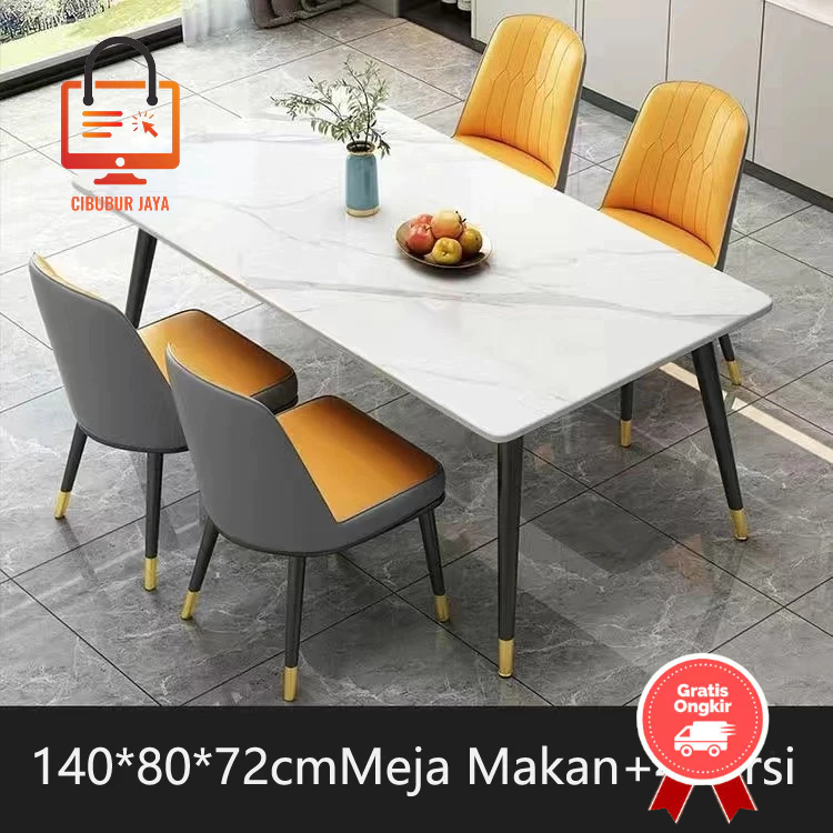 Jual CIBUBUR JAYA MEJA MAKAN SET 4 KURSI / MEJA MAKAN AESTHETIC / MEJA MAKAN MINIMALIS - MEJA+4 ...