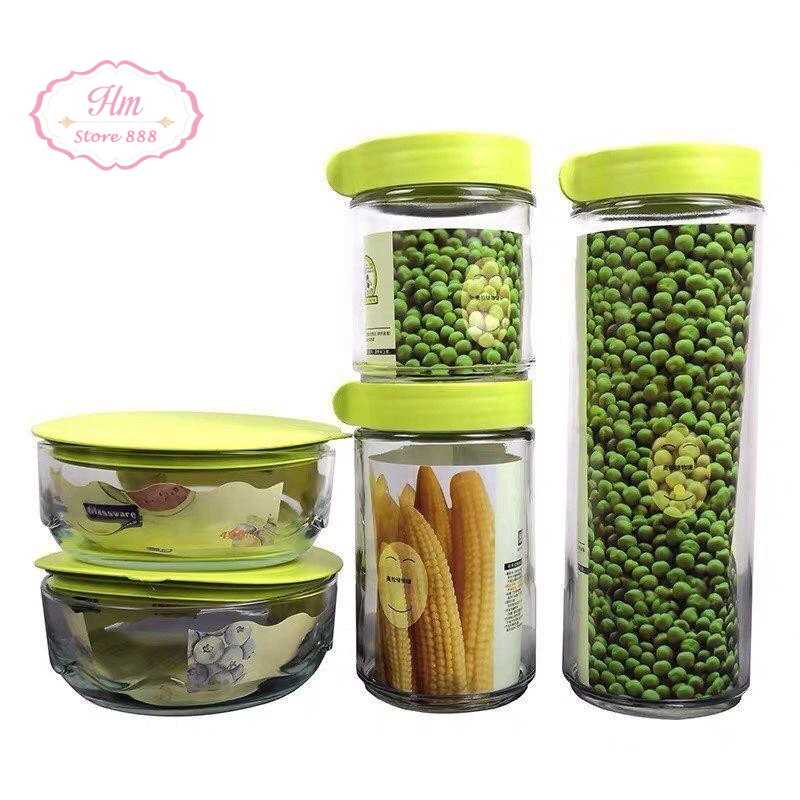 Jual HM - Toples Kaca + Bowl Gift Box isi 5 Premium Bahan Kaca Tebal ...