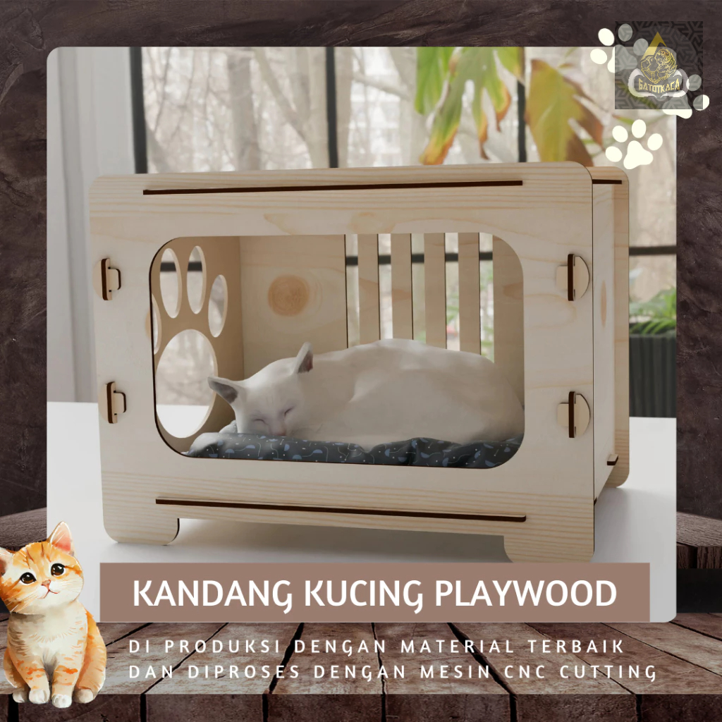 Jual GATOTKACA GALERI- RUMAH KUCING PLAYWOOD/KANDANG KUCING PUZZLE ...