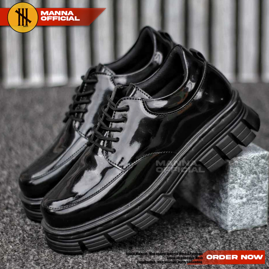 Jual Sepatu Oxford Hak Tinggi Hitam Docmart Pria | Shopee Indonesia