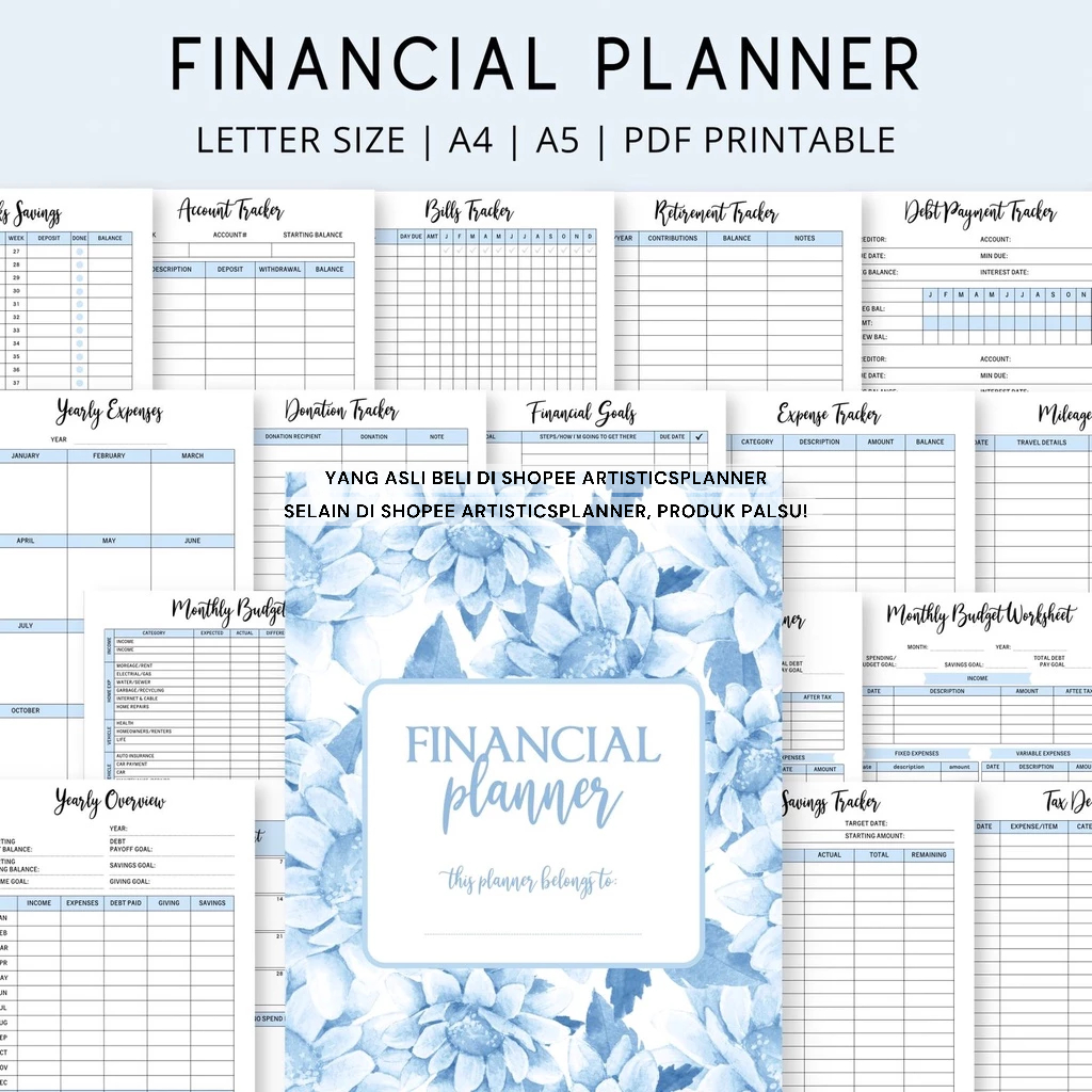 Jual Planner Financial Printable / Buku Catatan Keuangan Bisnis ...