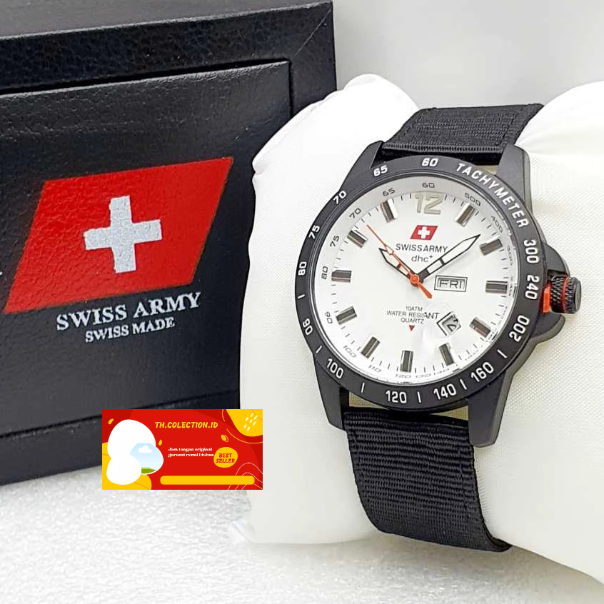 Jual Jam Tangan Pria Swiss Original 2105 Tanggal Hari Aktif Army Tali ...